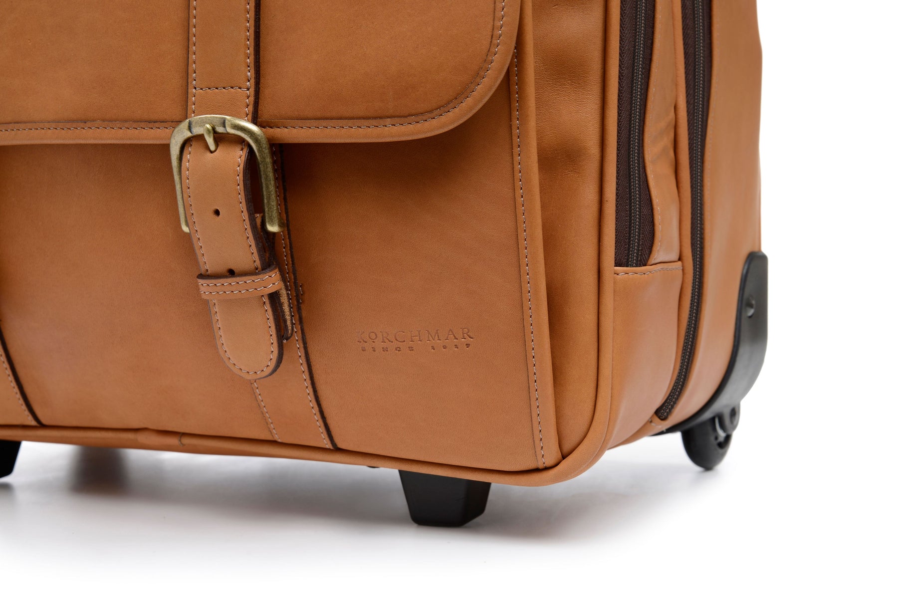The Kenton - Full Grain Leather Travel Rolling Bag | Fits 15" Laptops ...