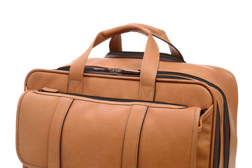 The Kenton - Full Grain Leather Travel Rolling Bag | Fits 15" Laptops ...