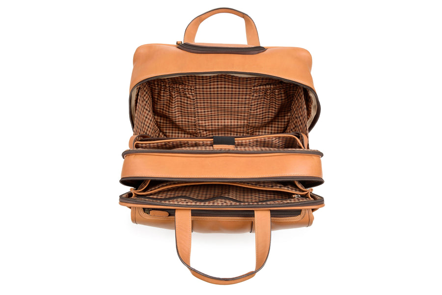 The Kenton - Full Grain Leather Travel Rolling Bag | Fits 15" Laptops ...