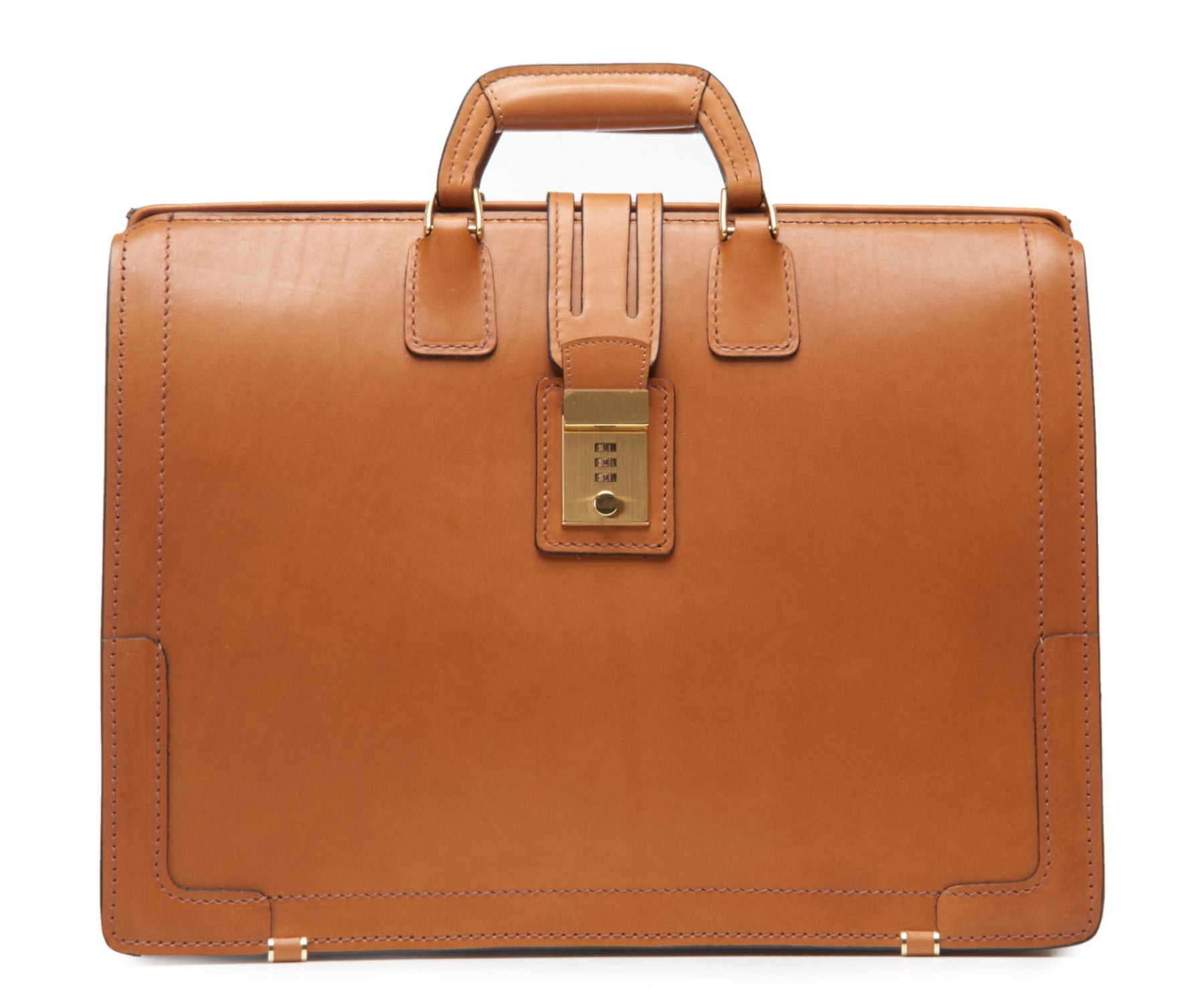 The Churchill Handcrafted Classic Leather Briefcase - Fits 17" Laptop ...