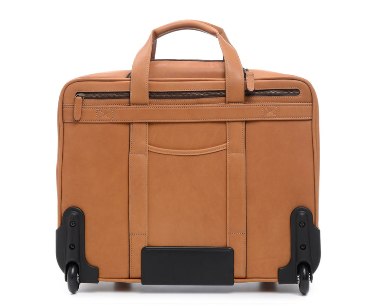 The Kenton - Full Grain Leather Travel Rolling Bag | Fits 15" Laptops ...