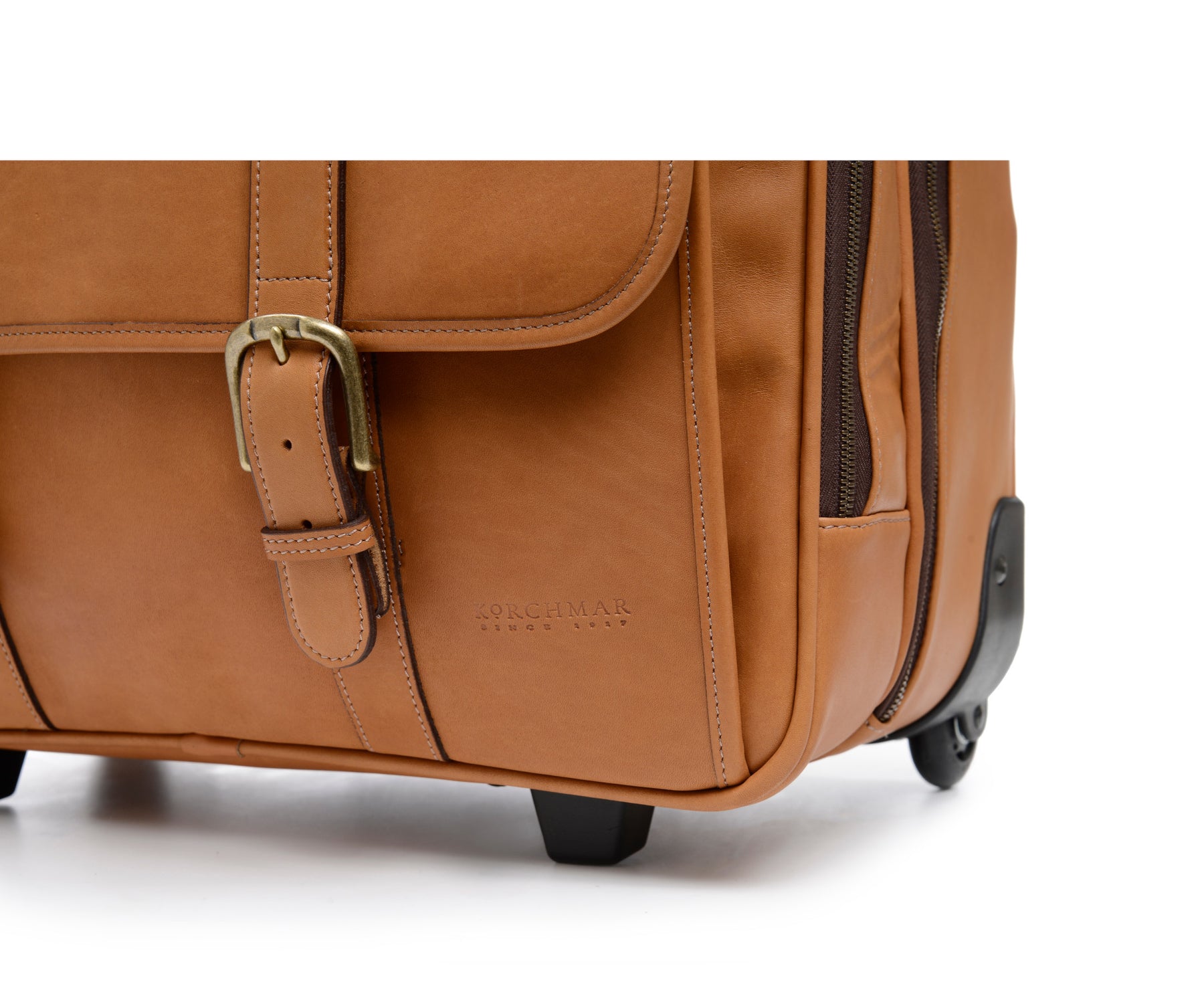 The Kenton - Full Grain Leather Travel Rolling Bag | Fits 15" Laptops ...