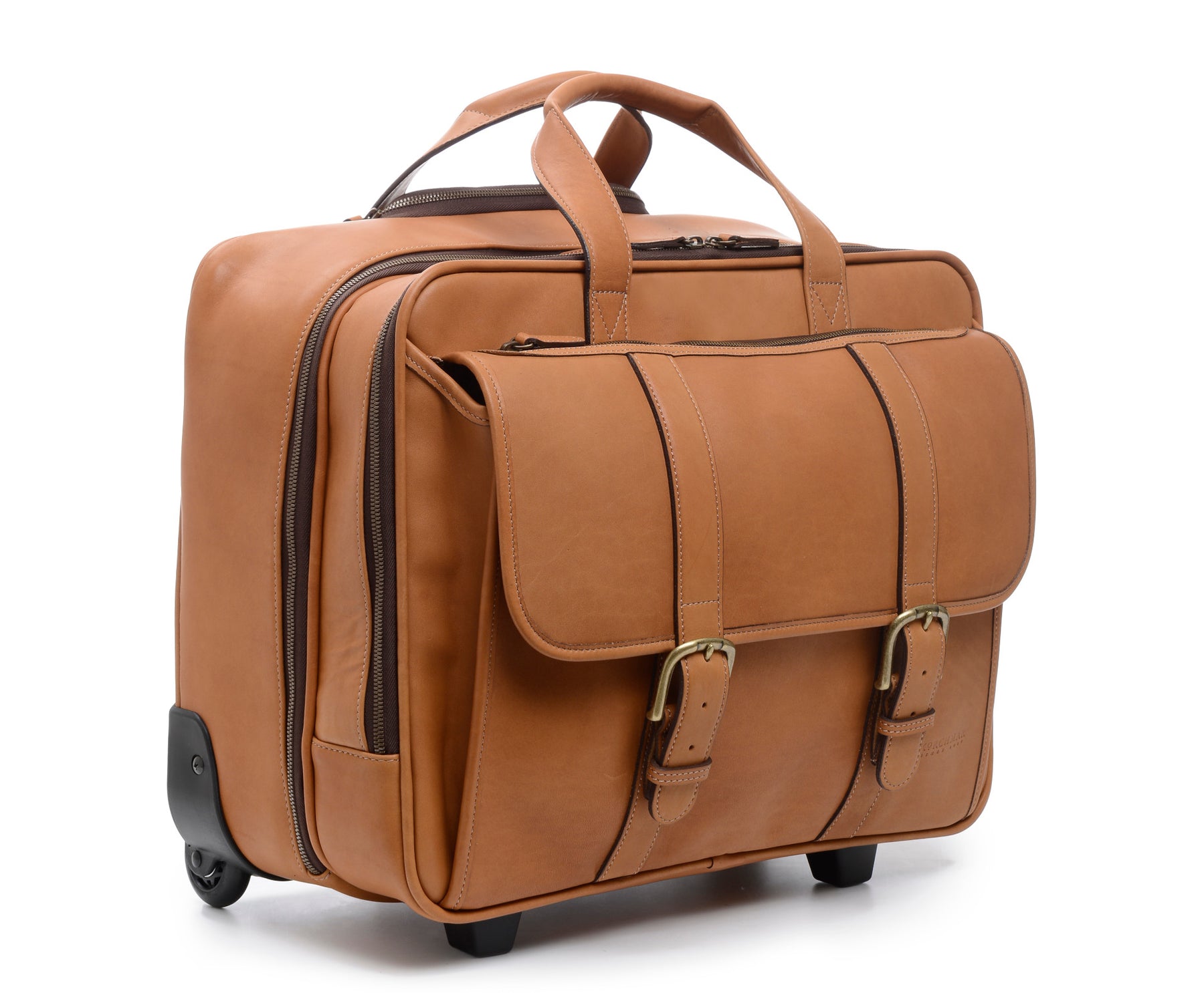 The Kenton - Full Grain Leather Travel Rolling Bag | Fits 15" Laptops ...