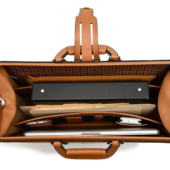 The Churchill Handcrafted Classic Leather Briefcase - Fits 17" Laptop ...