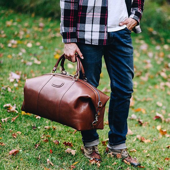 Korchmar - 22" Full Grain Aniline Leather Duffel Bag | Made in USA